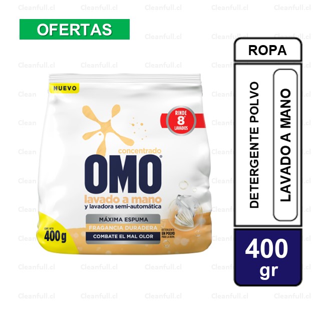 DETERGENTE EN POLVO OMO LAVADO A MANO 400 GR | CleanFull